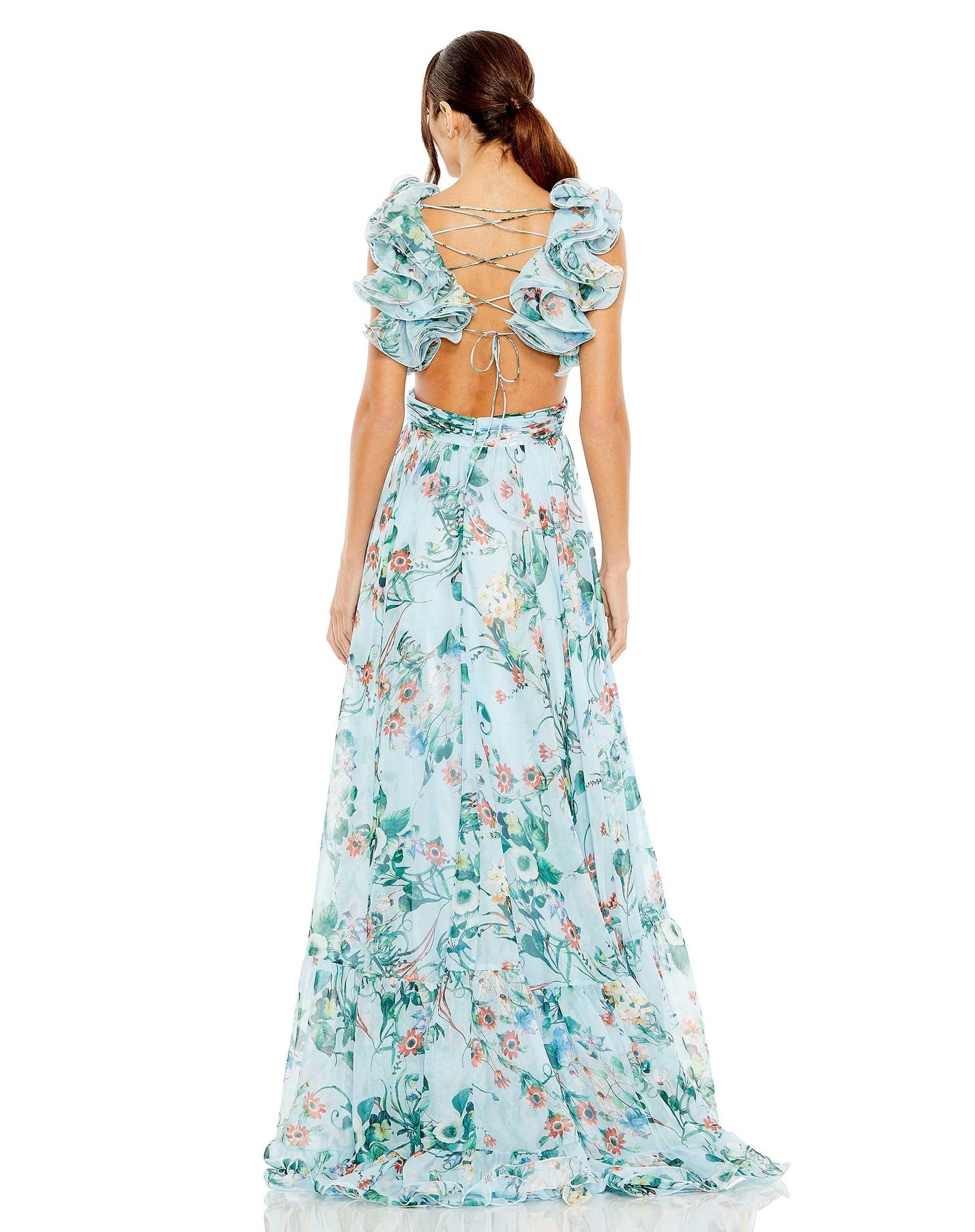 Mac Duggal, Blue Multi A line Ballgown | ShaideBoutique.com – SHAIDE ...